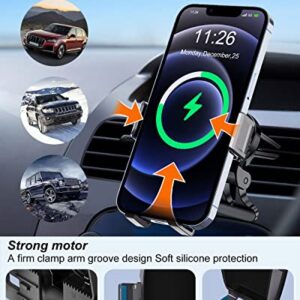 Wireless Car Charger, BelPel 15W Qi Fast Charging Auto-Clamping Car Charger Mount, Air Vent Car Charging Phone Holder for iPhone 14/13/12/11 Pro Max Series, Galaxy S22/S21, Clearance