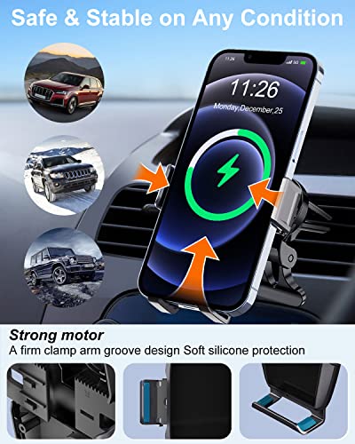 Wireless Car Charger, BelPel 15W Qi Fast Charging Auto-Clamping Car Charger Mount, Air Vent Car Charging Phone Holder for iPhone 14/13/12/11 Pro Max Series, Galaxy S22/S21, Clearance