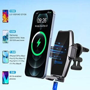 Wireless Car Charger, BelPel 15W Qi Fast Charging Auto-Clamping Car Charger Mount, Air Vent Car Charging Phone Holder for iPhone 14/13/12/11 Pro Max Series, Galaxy S22/S21, Clearance