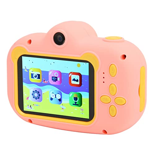 Boxwizard 1080P 2inch Kids Camera Cute Cartoon Design HD Digital Children Selfie Camera for Birthday (Pink)