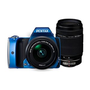 pentax k-s1 slr lens kit with da l 18-55 mm and da l 55-300 mm (blue)