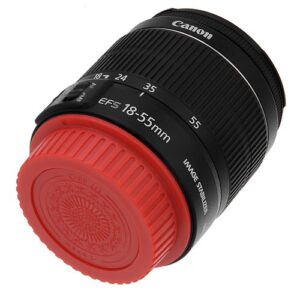 Fotodiox Designer (Red) Lens Rear Cap Compatible with Canon EOS EF and EF-S Lenses