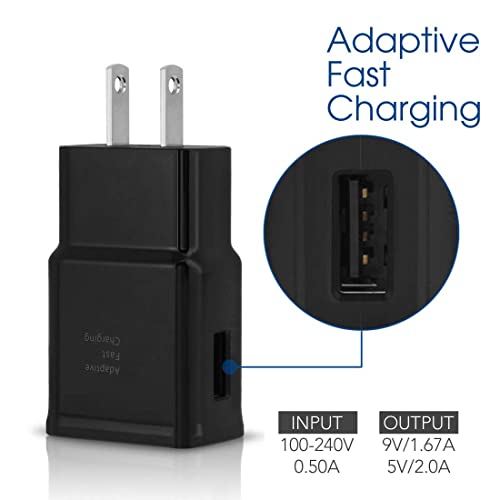 USB Type C Charger Cable and Adaptive Fast Charging Wall Charger Adapter Kit Compatible with Samsung Galaxy S10/S10+ S10e /S9/S9+/S8/S8+ Plus Note 8/Note 9 & Other Smartphones