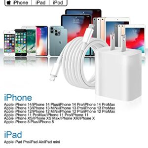 iPhone Charger Fast Charging,Apple Fast Charger iPhone[Apple MFi Certified]2Pack USB C Quick Wall Charger Plug with 10FT USB C to Lightning Cable for iPhone 14/14 Plus/14 Pro Max/13Pro/12MiNi/11/XR/SE