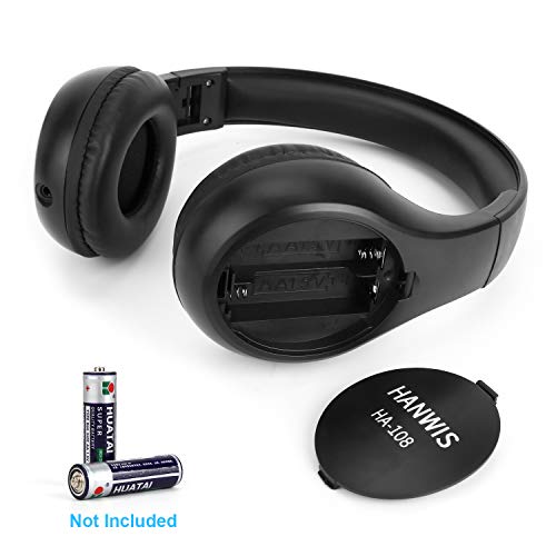 Portable Personal FM Radio Headphones with Best Reception, Walkman Wireless Headset FM Radio Ear Muffs for Walking, Jogging Powered by 2 AA Batteries(Not Included) -Black