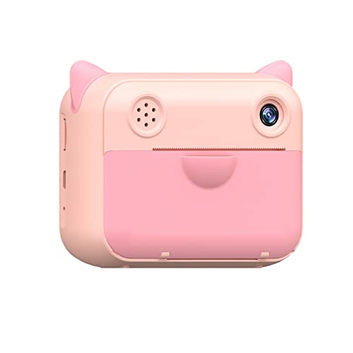 QSYY Children's Portable Printing Camera Front and Rear Dual-Camera Toy Camera with Printing Paper 2.4-Inch Display Screen Timed Photo Creative Photo Sticker Fun Photo Frame Boy Girl Gift,Pink