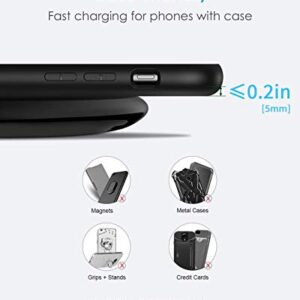 NANAMI Wireless Charger, Qi Certified 15W Max Fast Charging Pad with QC3.0 Adapter USB Phone Charger for iPhone 14/13/13 Pro/12/11/XS Max/XR/X/8,Samsung Galaxy S23/S22/S21/S20/S10/Note 20, Airpods Pro