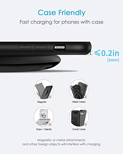 NANAMI Wireless Charger, Qi Certified 15W Max Fast Charging Pad with QC3.0 Adapter USB Phone Charger for iPhone 14/13/13 Pro/12/11/XS Max/XR/X/8,Samsung Galaxy S23/S22/S21/S20/S10/Note 20, Airpods Pro