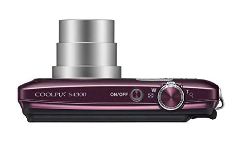 Nikon COOLPIX S4300 16 MP Digital Camera with 6x Zoom NIKKOR Glass Lens and 3-inch Touchscreen LCD (Plum) (Renewed)