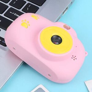 FECAMOS 2.0in Kids Video Players, Digital Camera with Cartoon Shape, Kids Selfie Camera for 32GB Card, HD Camera with Anti-Lost Rope for Christmas Birthday(Pink)