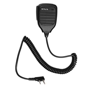 Retevis Walkie Talkies Speaker Mic 2 Pin Shoulder Speaker Compatible with Retevis RT22 RT21 RT68 H-777 RT22S RB29 RT86 RT-5R RT19 RT27 RB15 RB29 RT17 Baofeng UV-5R UV-82 Two Way Radios (2 Pack)