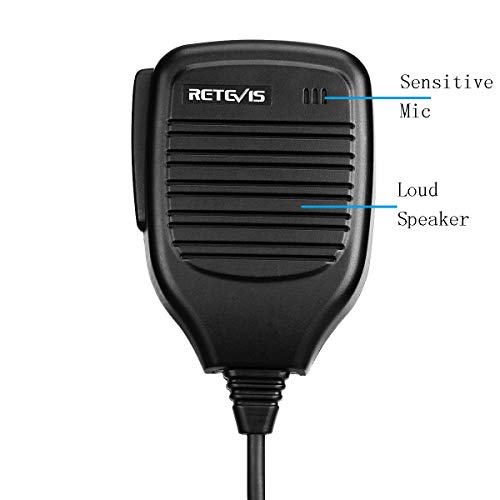 Retevis Walkie Talkies Speaker Mic 2 Pin Shoulder Speaker Compatible with Retevis RT22 RT21 RT68 H-777 RT22S RB29 RT86 RT-5R RT19 RT27 RB15 RB29 RT17 Baofeng UV-5R UV-82 Two Way Radios (2 Pack)