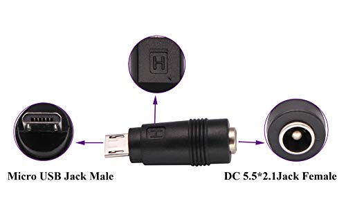 AAOTOKK Micro DC Power Adapter DC5.5x2.1mm to Micro USB 5V DC Power Supply Charging Cables Connector for Cellphone, Tablet,MP3 and Micro USB Device.(2Pack-Micro)