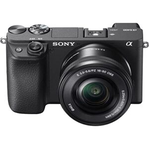 Sony Alpha a6400 Mirrorless Digital Camera with 16-50mm Lens + 64GB SD Card, Tripod, Case, and More (Renewed)