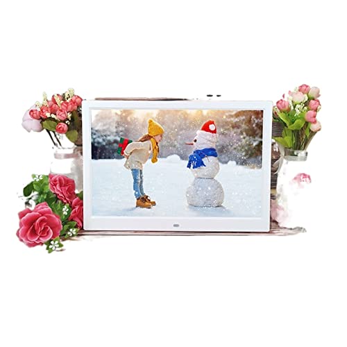 Family 15 Inch Screen LED Backlight HD 1280 * 800 Digital Photo Frame Electronic Album Picture Music Movie Full Function Good Gift (Color : White32GB, Size : UK Plug)