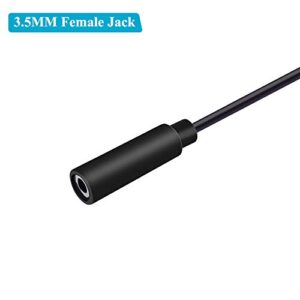 Fancasee 2 Pack Replacement 3.5mm Female Jack to Bare Wire Open End TS 2 Pole Mono 1/8" 3.5mm Jack Plug Connector Audio Cable Repair