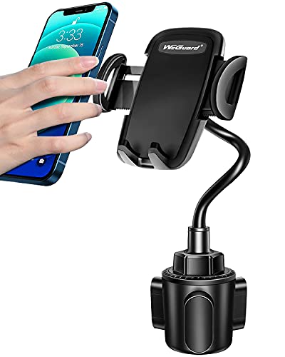 WeGuard Cup Holder Phone Mount, No Shaking Cup Phone Holder for Car Rock Solid Car Phone Holder Mount for Cars, Trucks, SUVs etc, Compatible with iPhone 14 13 Plus Pro Max Samsung All 4-7'' Phones