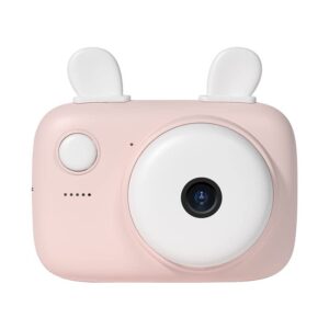 kids cartoon camera,1080p instant camera hd creative digital video cameras child selfie camera kids 40mp best birthday gift for 3-12 years old boys girls (pink+no tf card)