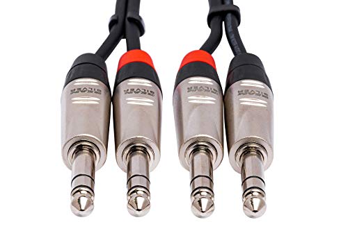 Hosa HSS-005X2 Dual REAN 1/4" TRS Pro Stereo Interconnect Cable, 5 Feet