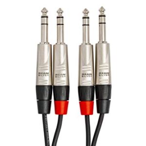 Hosa HSS-005X2 Dual REAN 1/4" TRS Pro Stereo Interconnect Cable, 5 Feet