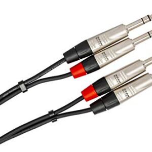 Hosa HSS-005X2 Dual REAN 1/4" TRS Pro Stereo Interconnect Cable, 5 Feet