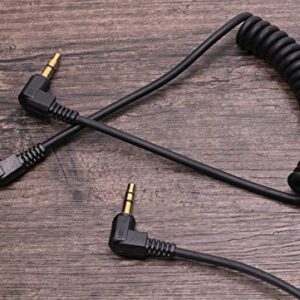 Mini Skater 3.5mm Coiled Audio Cable 90 Degree Male to Male Headphone Cable Stereo Aux Audio Extension Coiled Cord,2PCS