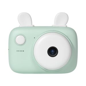 kids cartoon camera,1080p instant camera hd creative digital video cameras child selfie camera kids 40mp best birthday gift for 3-12 years old boys girls (green+no tf card)