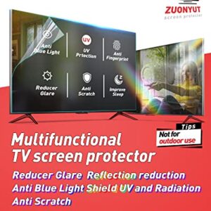 ZUONYUT Anti Glare Film for TV 65 Inch, 65 inch Anti Glare TV Screen Protector, 65 Inch Anti Blue Light Filter,LCD TV Glare Shield, Reduce Reflection and Glare, Matte Surface Anti Scratch and UV