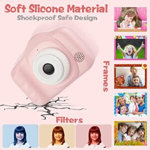 QSYY Children's Camera 40MP Digital 3.5 Inch Large Screen 1080P Video with 32GB SD Card 3-10 Year Old Camera Gift (Pink)