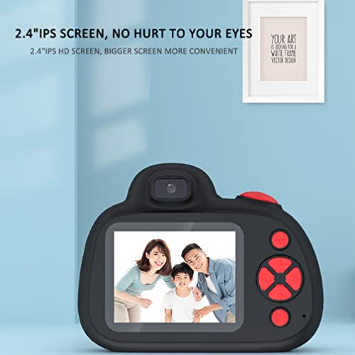 QSYY Children's Digital Camera, Birthday Gifts for Girls and Boys, 2.4-Inch IPS Screen, 32 Million Pixels, Camera with LED Flash, Including 32G Memory Card,Yellow