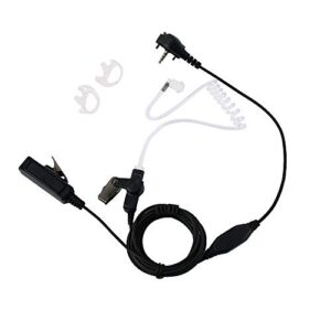 2 wire surveillance kit covert acoustic tube bodyguard earpiece headset ptt mic for yaesu vertex standard vx-261 vx-230 vx-231 vx-298 vx-350 vx-351 vx-180 evx-531 2 way radio walkie talkie by klykon