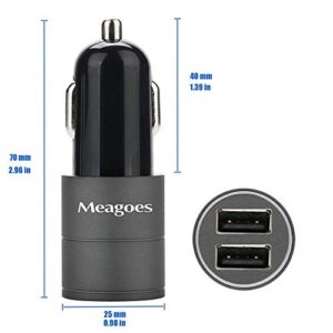 Meagoes Fast USB Car Charger Adapter, with Dual Smart Ports, Compatible for Apple iPhone 8/X/Plus/7/6s/6, Ipad Pro/Mini, Samsung Galaxy S9 Plus/S9/S8/S7, Note 9/8, Google Pixel, Moto Z, LG G7/V40, HTC