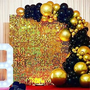 Shimmer Wall Backdrop Sequin Panels Gold Backdrop Decoration Panels Shimmer Panels(Pack of 24) Photo Backdrops for Birthday Anniversary Engagement Parties Decoration