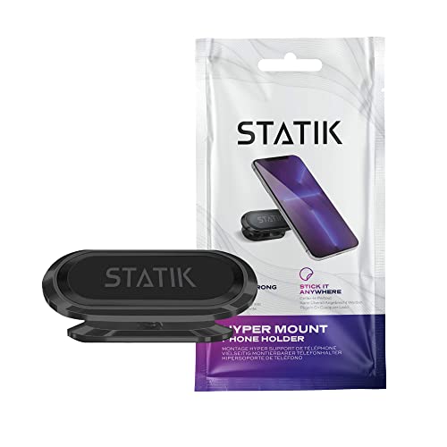 Statik Hypermount - Magnetic Phone Holder - Stick Anywhere Cellphone Mount - Universal Dashboard Mount Fit for All Phone Types - Easy to Install, Strong Magnet - Black