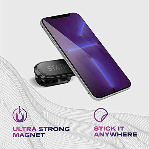 Statik Hypermount - Magnetic Phone Holder - Stick Anywhere Cellphone Mount - Universal Dashboard Mount Fit for All Phone Types - Easy to Install, Strong Magnet - Black