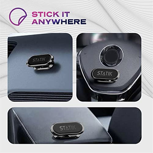 Statik Hypermount - Magnetic Phone Holder - Stick Anywhere Cellphone Mount - Universal Dashboard Mount Fit for All Phone Types - Easy to Install, Strong Magnet - Black