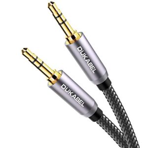 dukabel top series 3.5mm aux cable lossless audio gold-plated auxiliary audio cable nylon braided male to male stereo audio aux cord car headphones phones speakers home stereos (4 feet (1.2 meters))