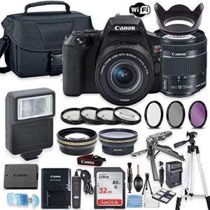 canon eos rebel sl3 dslr camera bundle with canon ef-s 18-55mm stm lens + 32gb sandisk memory + camera case + digital flash + accessory bundle (renewed)