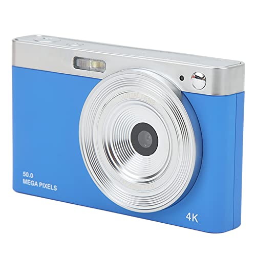 Mini Digital Camera, 14in Screw Interface 2.88in IPS HD Screen LED Fill Light 16X Zoom Digital Camera 50MP Pixels for Shooting (Blue)