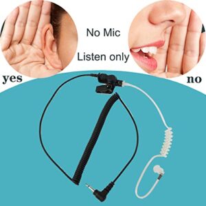 Retevis 3.5mm Acoustic Tube Receive Listen Only Earpiece 1 Pin, Compatible with 2 Way Radio Transceiver and Speaker Mic with 3.5mm Jack, Surveillance Earpiece with Coil Tube Clip for Police(1 Pack)