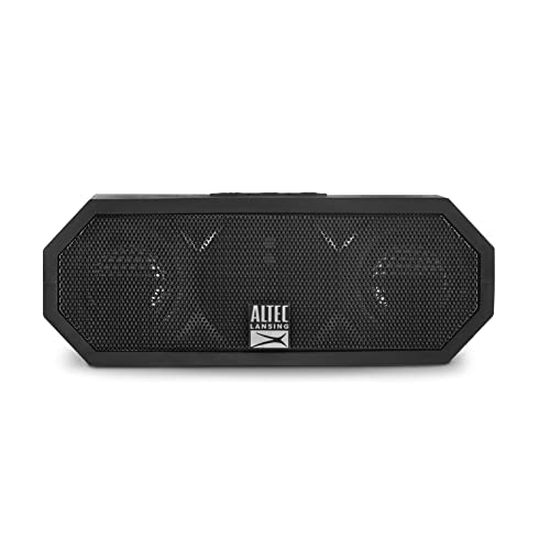 Altec Lansing Jacket H2O 2 - Waterproof Bluetooth Speaker with 3.5mm Aux Port, IP67 Certified & Floats in Water, Compact & Portable Speaker for Travel & Outdoor Use, 8 Hour Playtime, Black