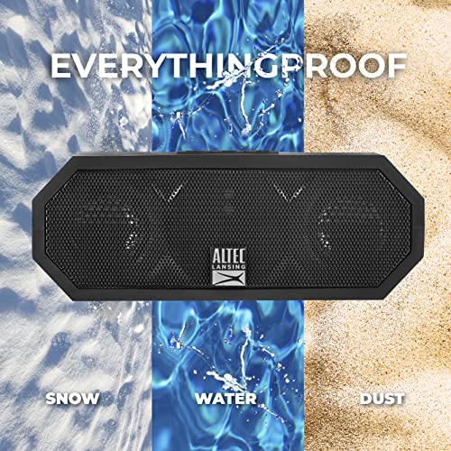 Altec Lansing Jacket H2O 2 - Waterproof Bluetooth Speaker with 3.5mm Aux Port, IP67 Certified & Floats in Water, Compact & Portable Speaker for Travel & Outdoor Use, 8 Hour Playtime, Black