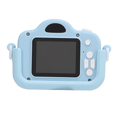 Kids Cartoon Camera Toy, Multifunctional 2 Inch Screen High Definition Rechargeable 2MP Cute Kids Photo Video Camera for Gifts(Single Shot Blue)