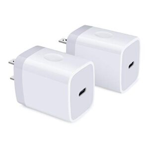 usb c wall charger block 20w for iphone 14/14 pro/14 pro max/13 12 11 se xs xr x 8 plus, ipad pro, google pixel 6a/5/4, samsung, 2pack pd power adapter type c fast charging block usb c box plug brick