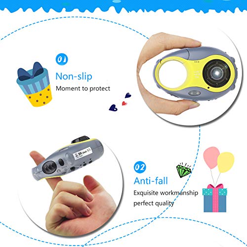 ZYHHDP Children Camera High Definition Dustproof Anti‑Fall Cartoon Mini Kid Camera Gray Toddler Camera Portable Toy