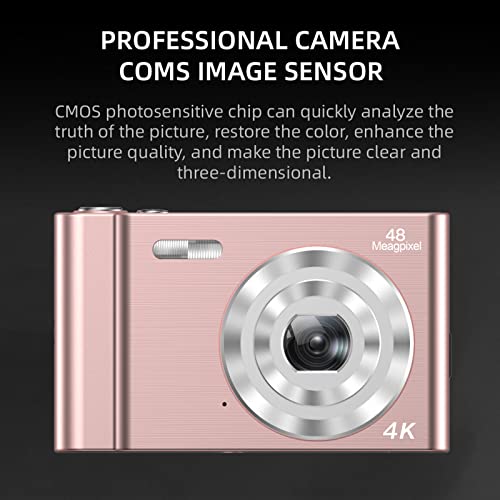 Digital Camera 4K Ultra HD Mini Camera, Rechargeable Students Compact Camera 16X Digital Zoom, Kids Digital Camera, 1080P Vlogging Camera, Compact Point and Shoot Camera for Adult Beginners