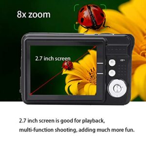 Children Digital Video Camera, 2.7inch Children Camera, Digital Video Camera Kids 1 Set for Entertainment Indoor Outdoor Child(black)