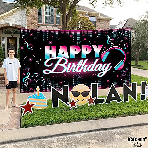 KatchOn, TIK Tok Backdrop Banner - Big, 72x44 Inch TIK Tok Party Decorations | TIK Tok Birthday Banner for TIK Tok Birthday Party Decorations | Teen Social Media TIK Tok Backdrop for Girls Birthday