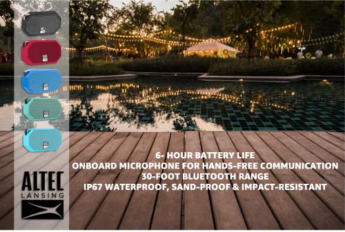 Altec Lansing Mini H2O - Waterproof Bluetooth Speaker, IP67 Certified & Floats in Water, Compact & Portable Speaker for Hiking, Camping, Pool, and Beach