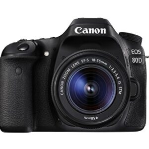 Canon EOS 80D Digital SLR Kit with EF-S 18-55mm f/3.5-5.6 Image Stabilization STM Lens (Black) (Renewed)